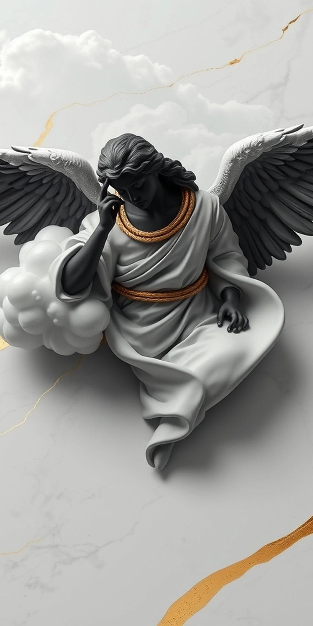 White And Black With Golden Strip Line With White Marble And A Cloud ...