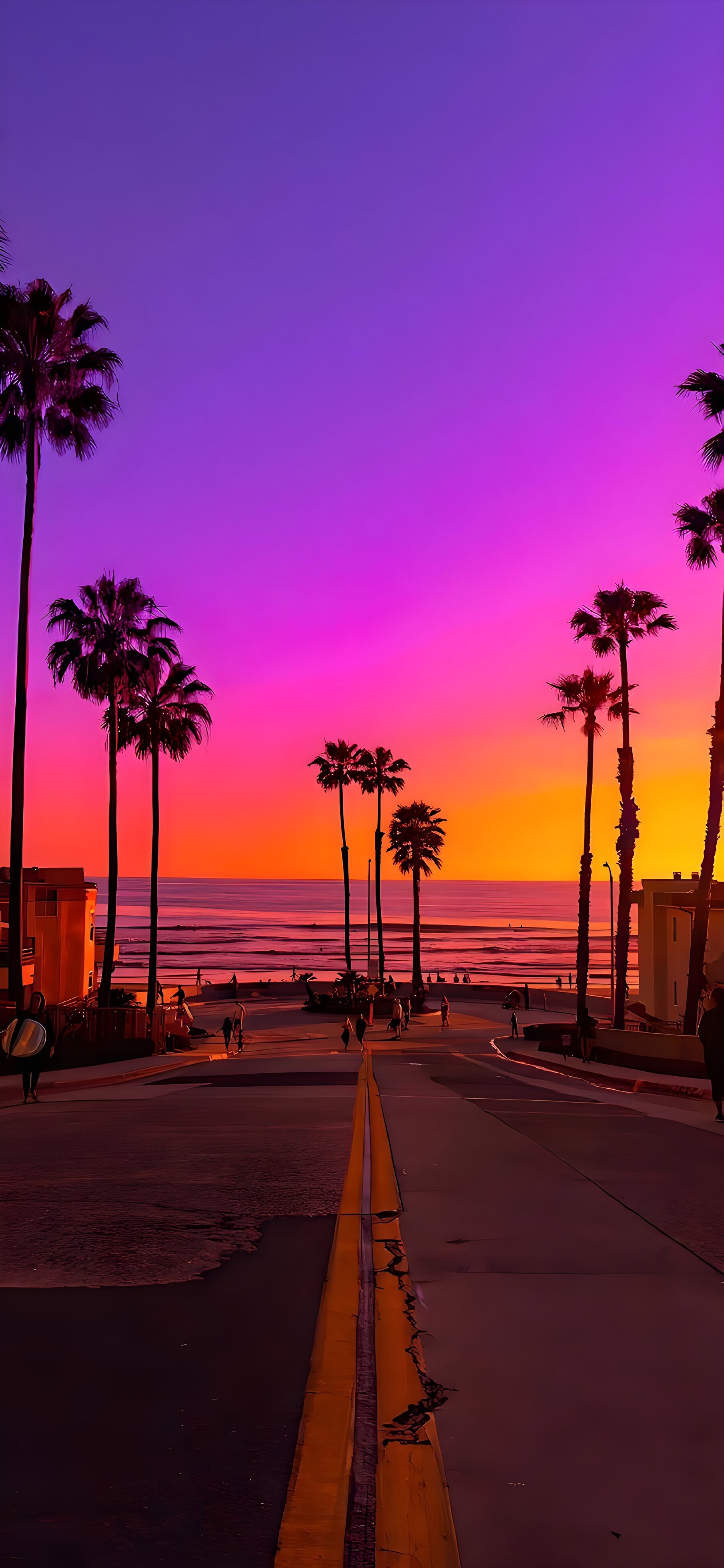 Los Angeles California Sunset Pink Purple Palm Trees Beach Best Unique Creative Free 4K ...