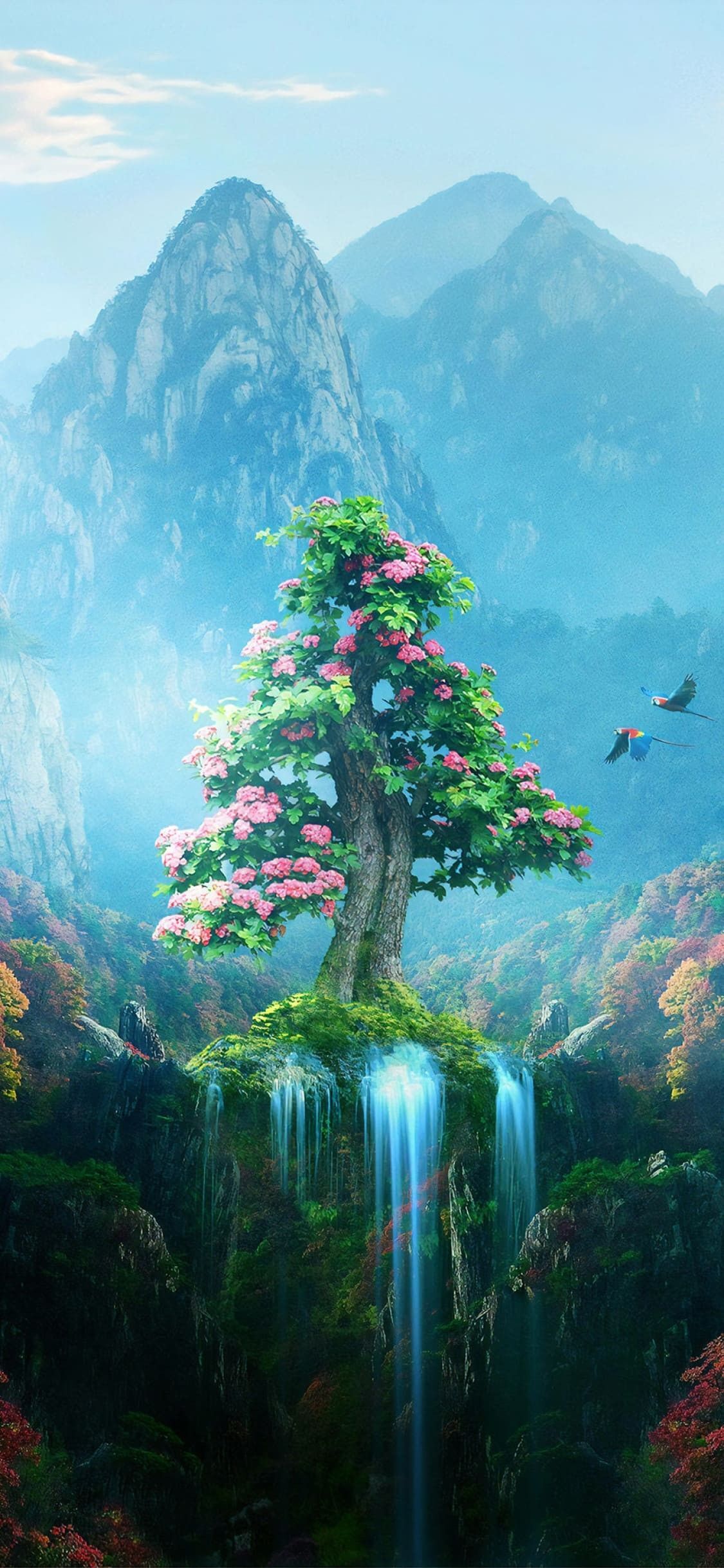 Magical Surreal Tree And Mountains And Waterfall Avatar Movie Style ...