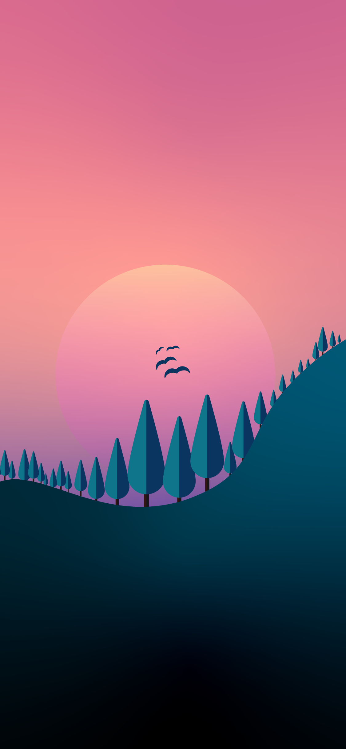 Minimalistic Simple Digital Artwork Landscapes Gradients For iPhone 17 ...