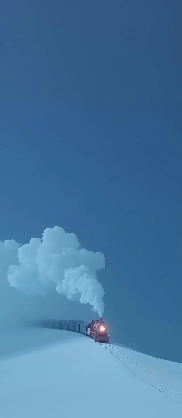 Nature And Landscape Train In The Snow Minimalistic Best iPhone ...