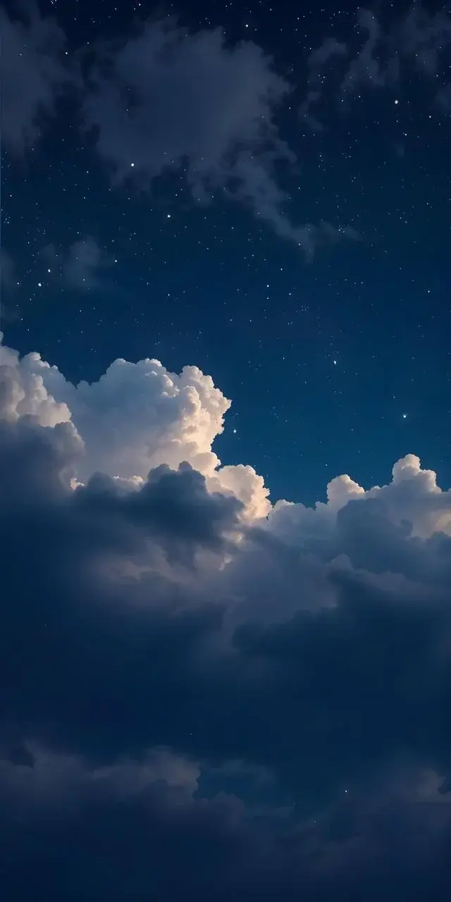 Nature And Landscape White Clouds And Stars Minimalist Best iPhone ...