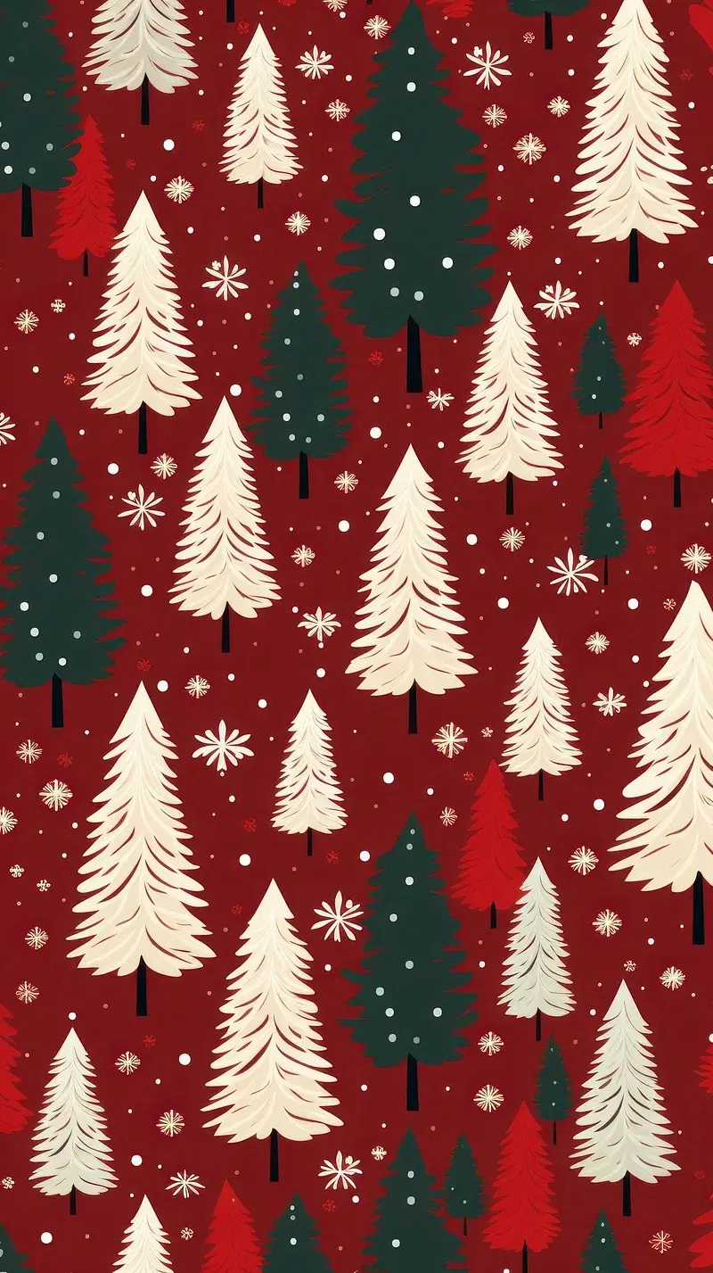 Pine Trees Red Digital Best Of Christmas 2025 Seasonal — Download Free ...