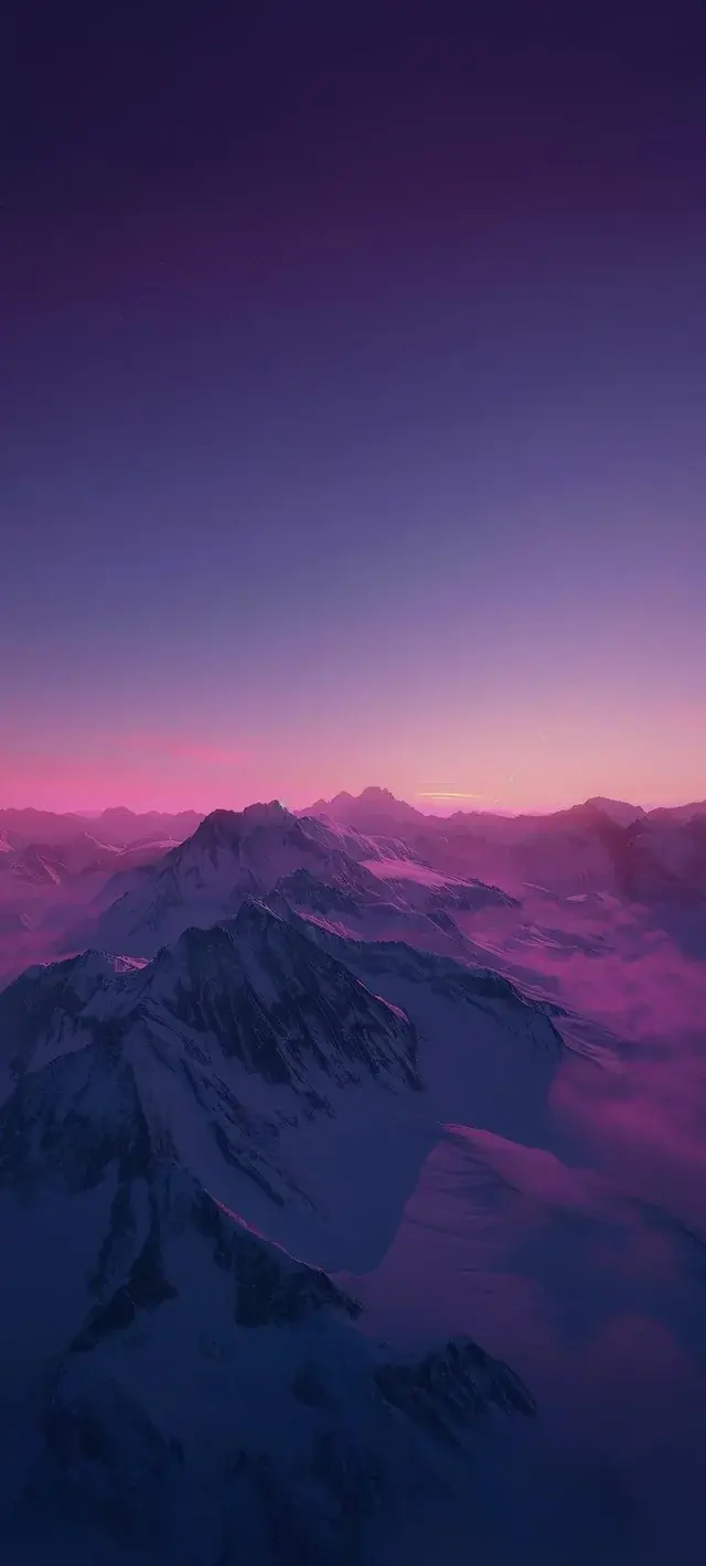 Purple Sunset Sky With Mountains HD 4K Best iPhone Wallpapers ...