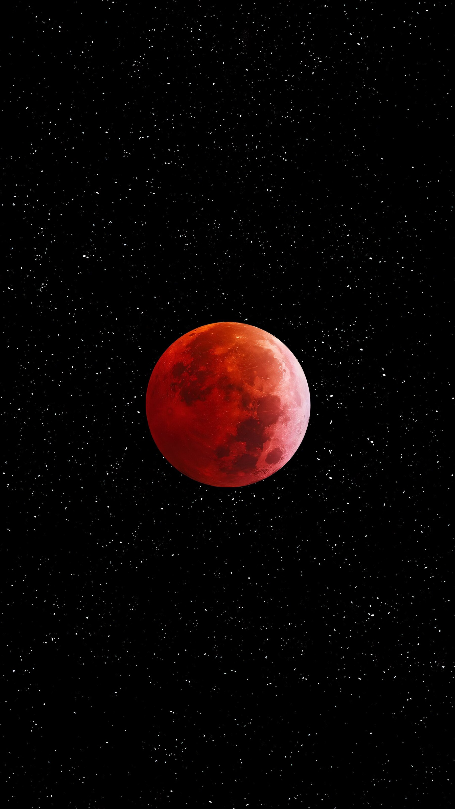 Red Orange Moon In Black Space Best Unique Creative Free 4K Wallpapers ...