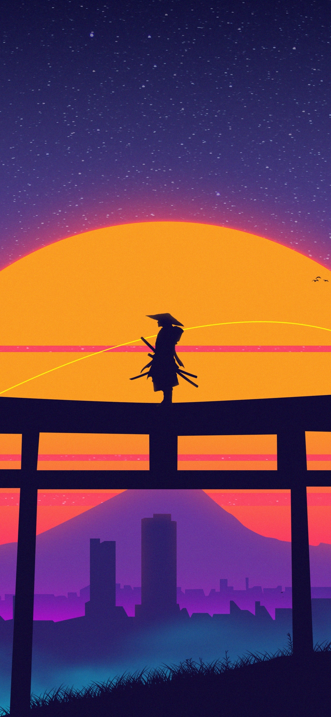 Samurai Torii Gate Silhouette Best Apple iOS Home Screen And Lock ...