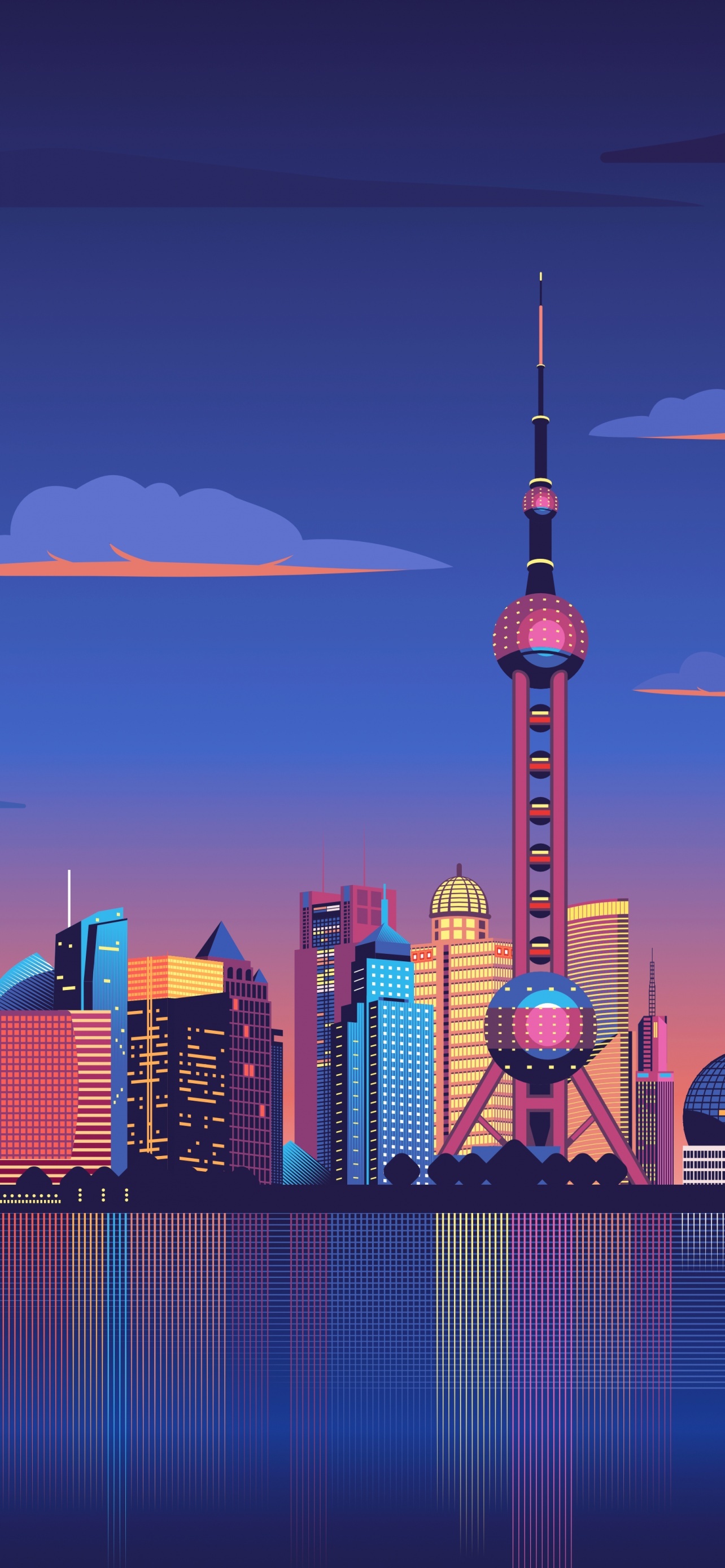 Shanghai City China Digital Artwork — Free iPhone Wallpaper (4K/HD) | 2025