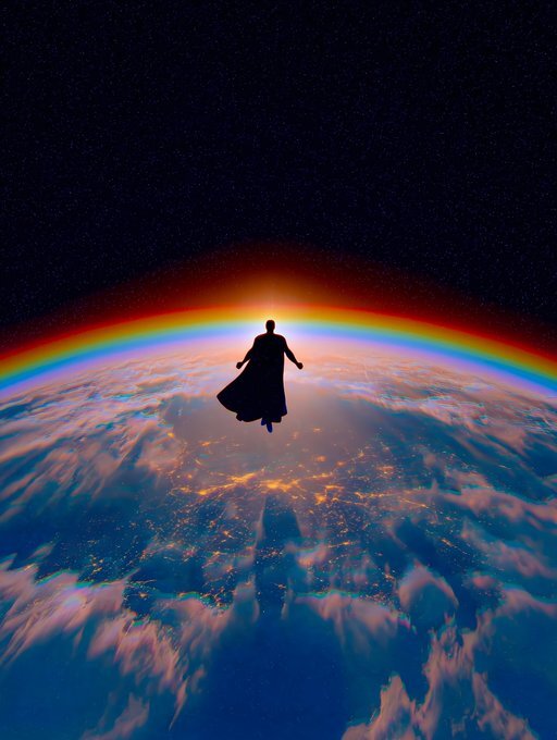 Superman Looking Down On Earth From Atmosphere Movie Marvel Disney ...