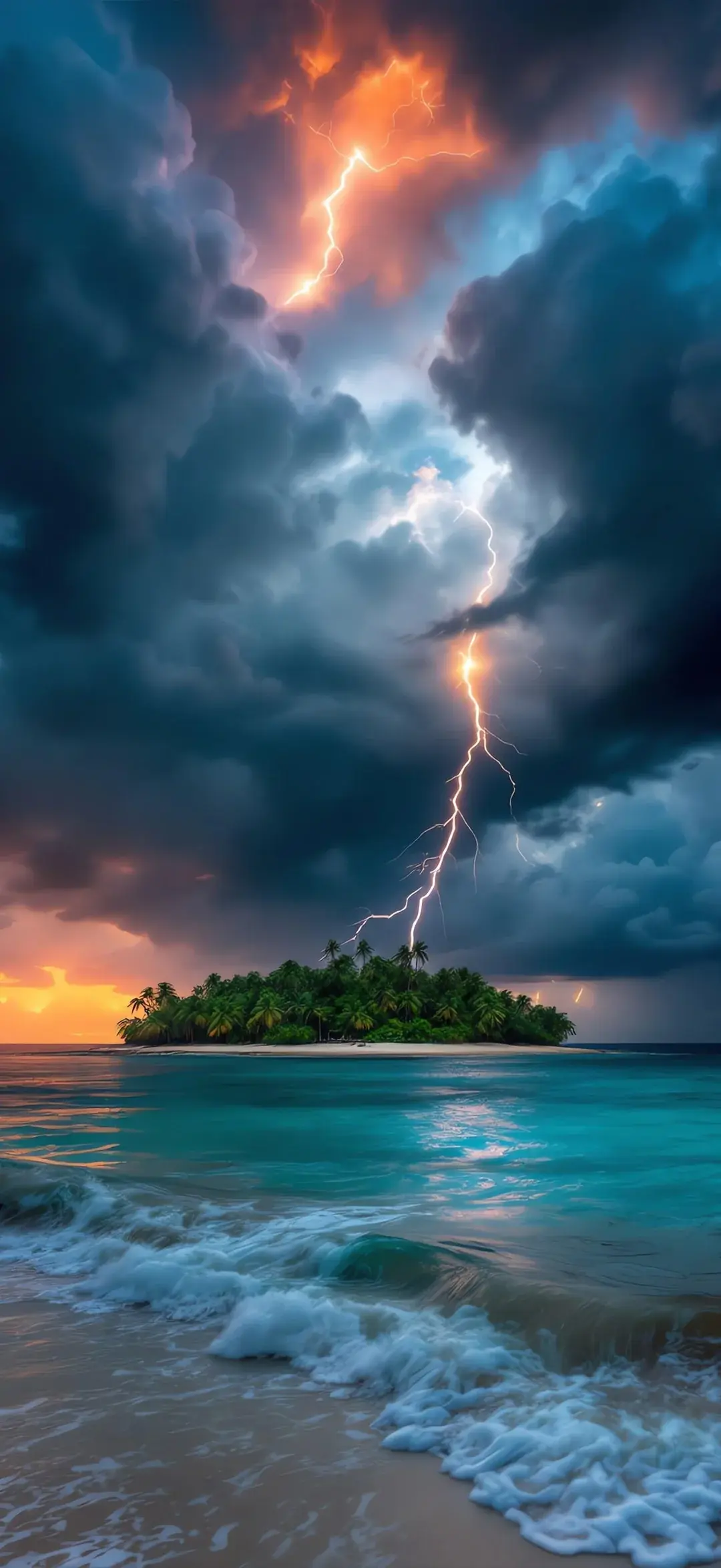 Tropical Storm Dark Sky Storming Lightning — Free iPhone Wallpaper (4K ...