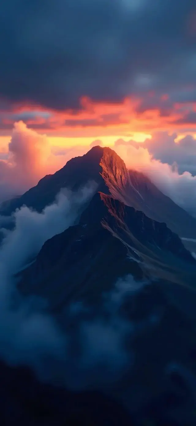 Tumblr Perky Mountains In The Sky Orange Sunset Best iPhone Wallpapers ...