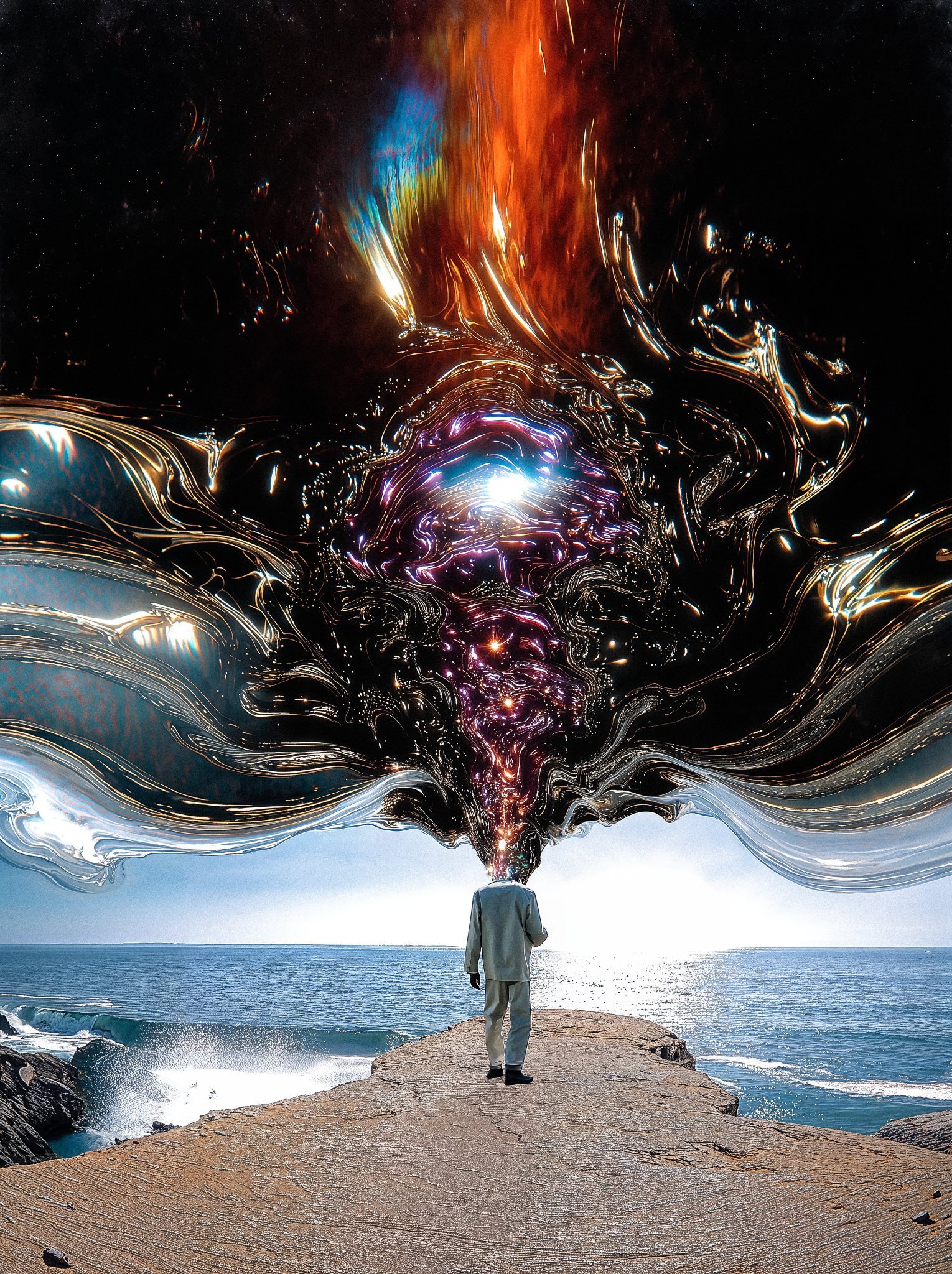 Unique Creative Artistic Mans Head Turns Into Gorgeous Abstract Artwork ...