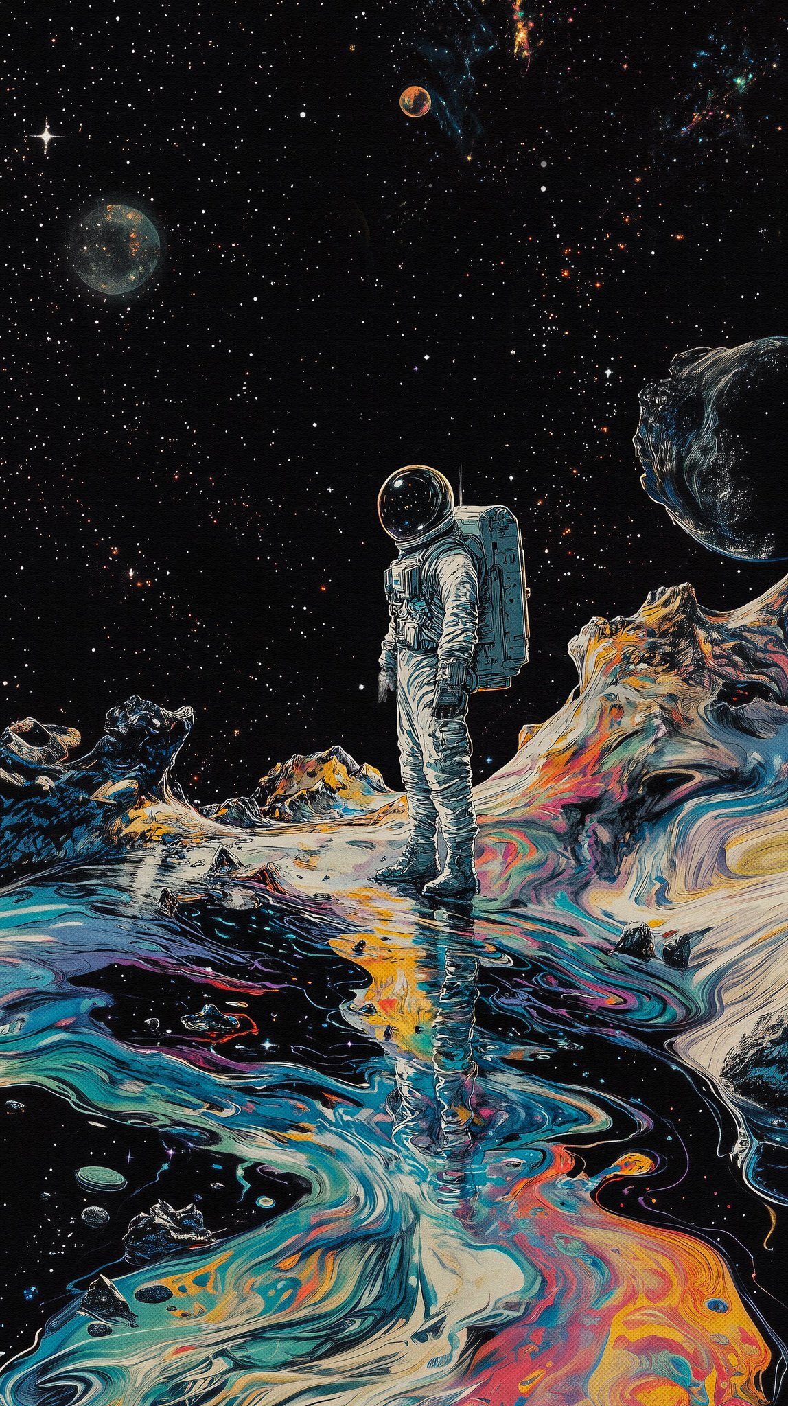 Unique Creative Astronaut In Space Colorful Digital Artwork Best Of The ...
