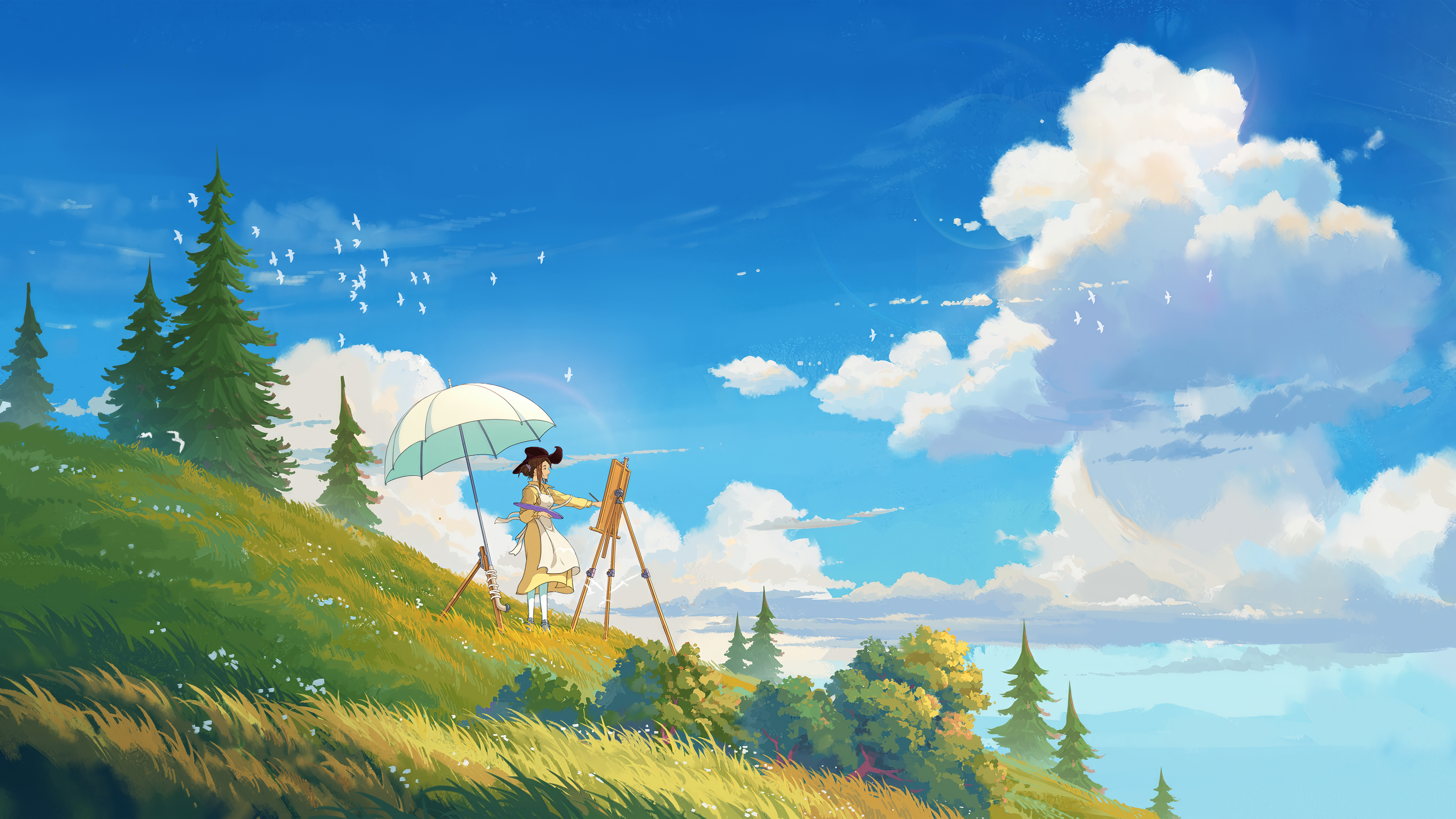 Anime Clouds Landscape Best HD 4K Liquid Glass Wallpapers For macOS 26 ...