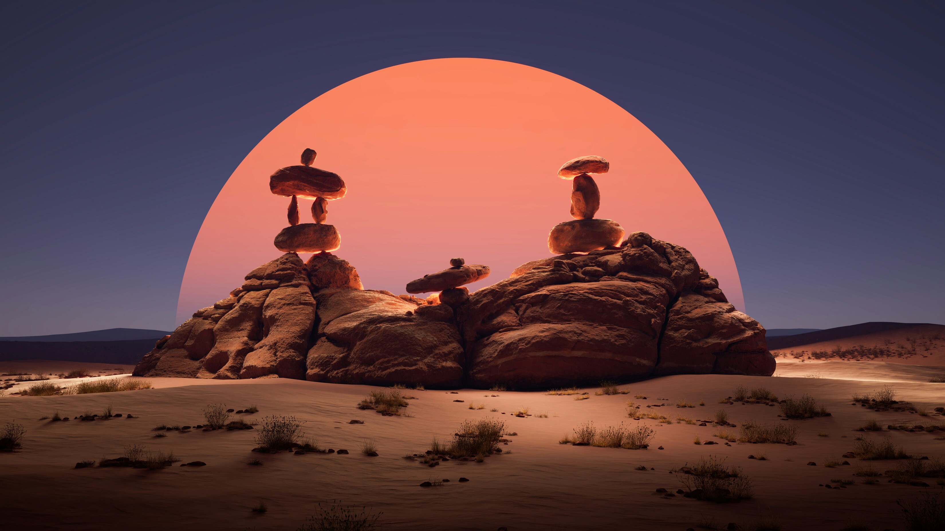 Balancing Rocks Landscape — Free Mac or PC Wallpaper (4K/HD) | 2026