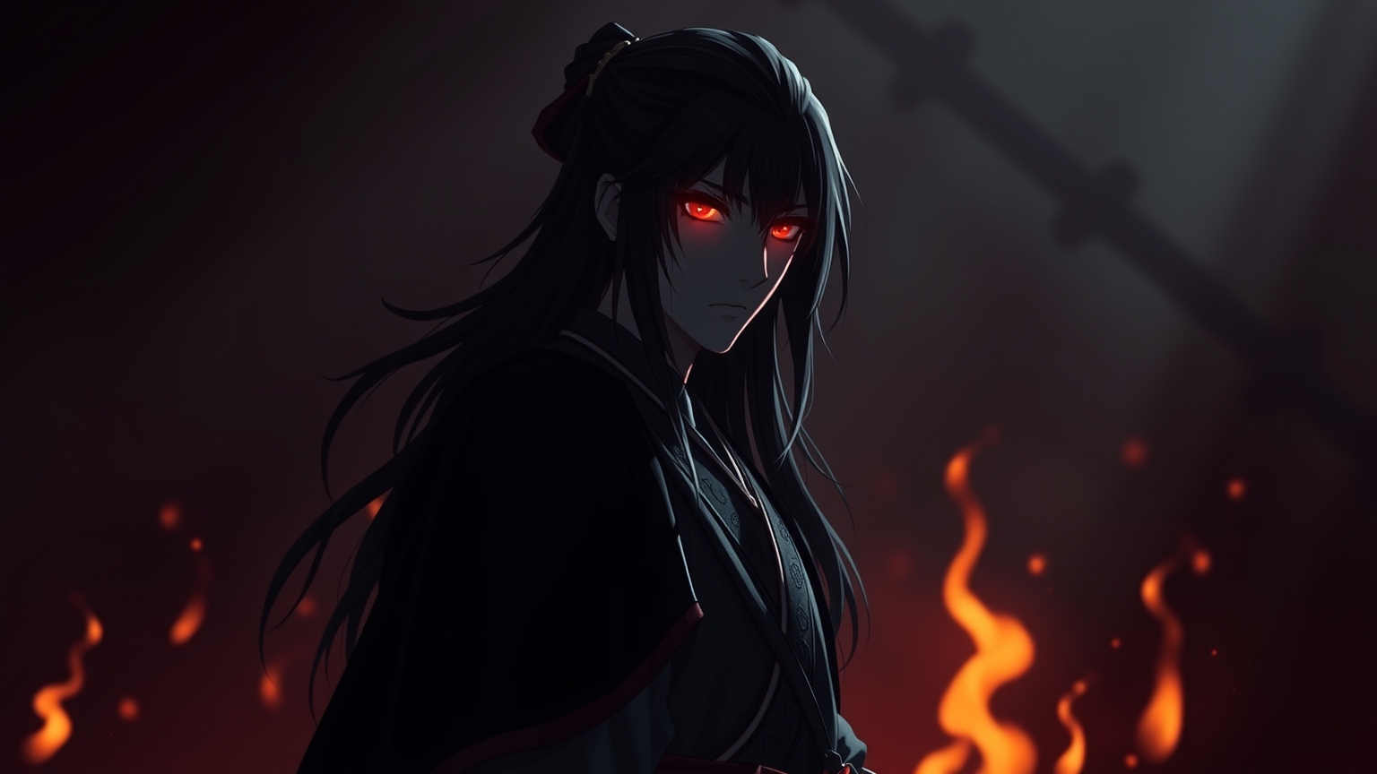 Anime-style Dark Cinematic For iOS With A Single Samurai Standing ...