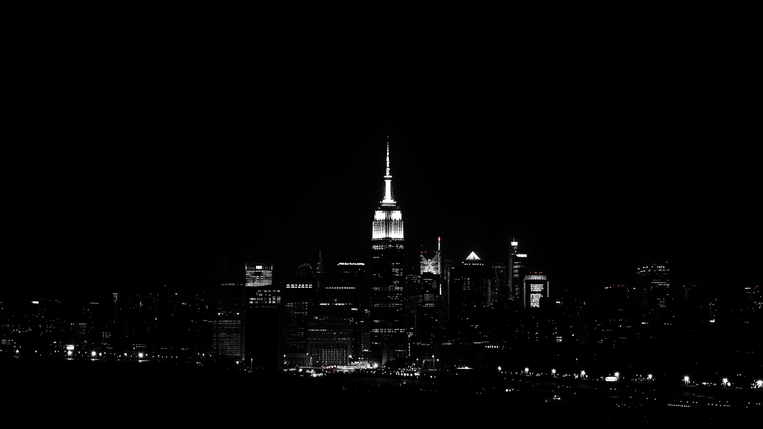 Create A Of The New York City Skyline View. Make It At Night And Only ...