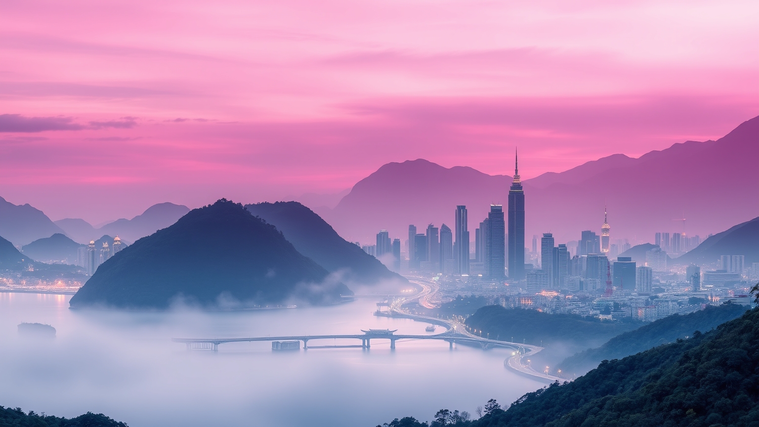 Ultra Realistic Ninja Place View Taiwan City Skyline Skyscrapers China ...