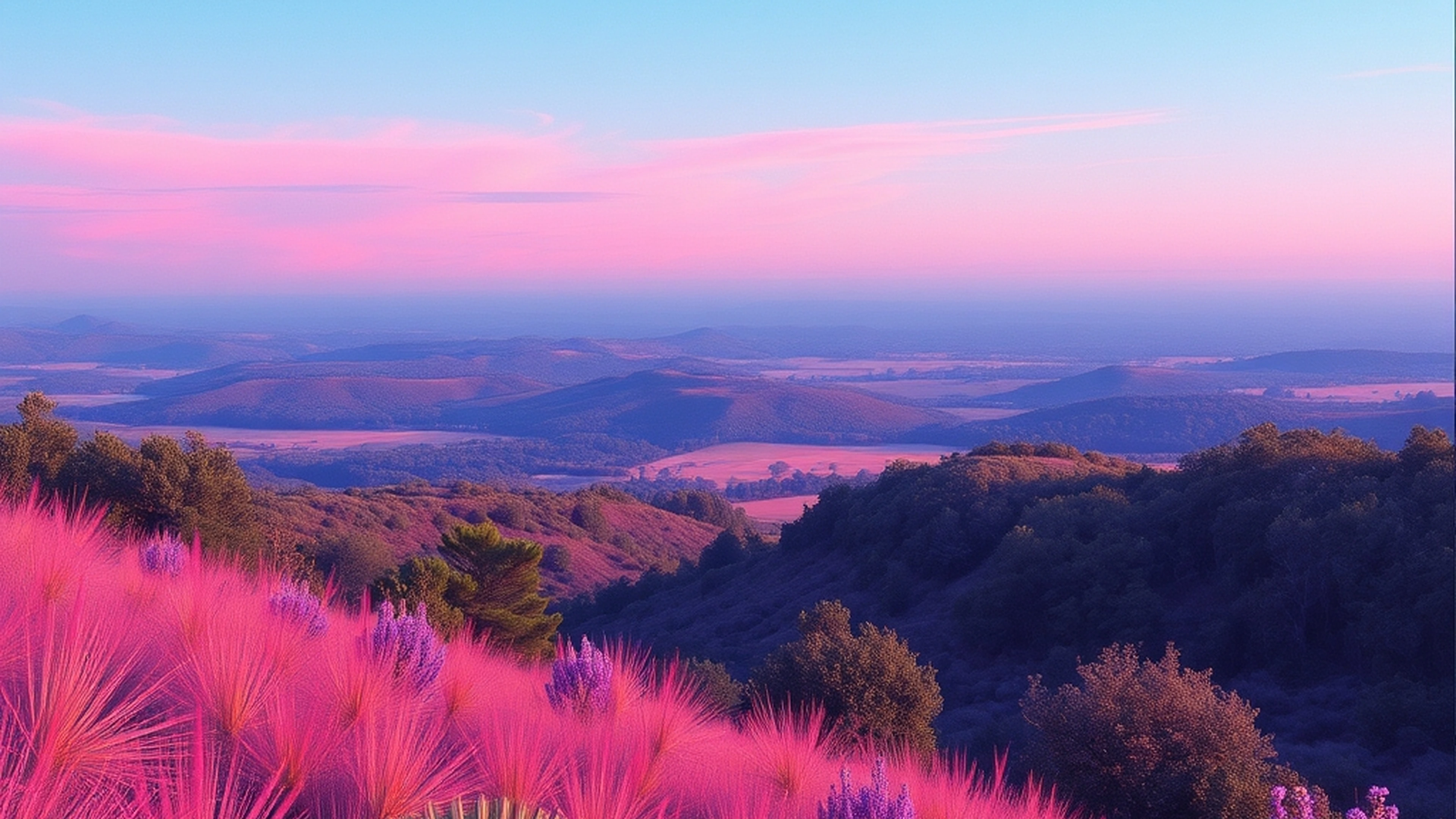 Colourful 70s Colors Like A Painting With Nature Scenes Scenery ...