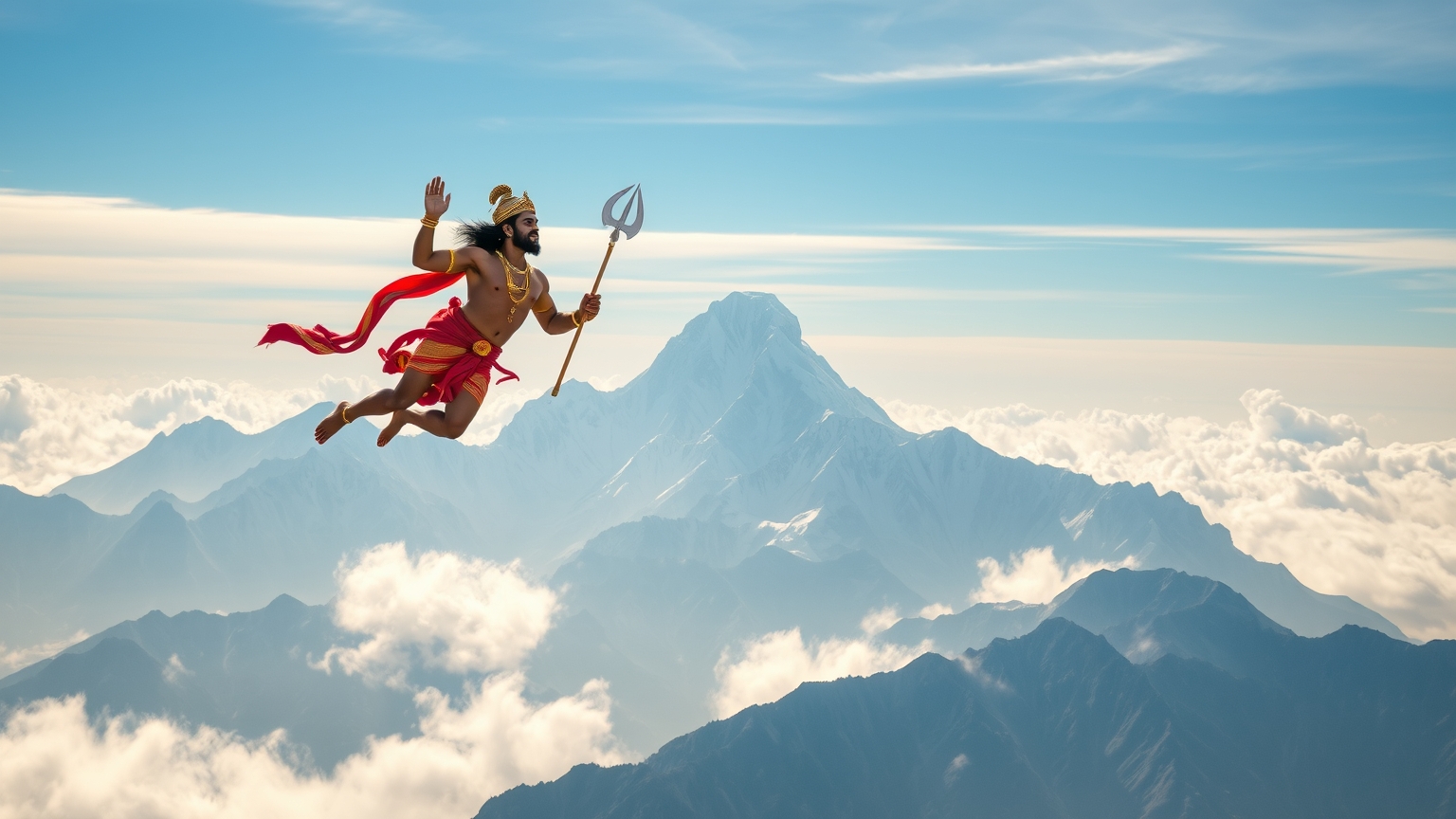 Of Lord Hanuman Flying In The Sky With Sanjivani Parvat (mountain) In ...