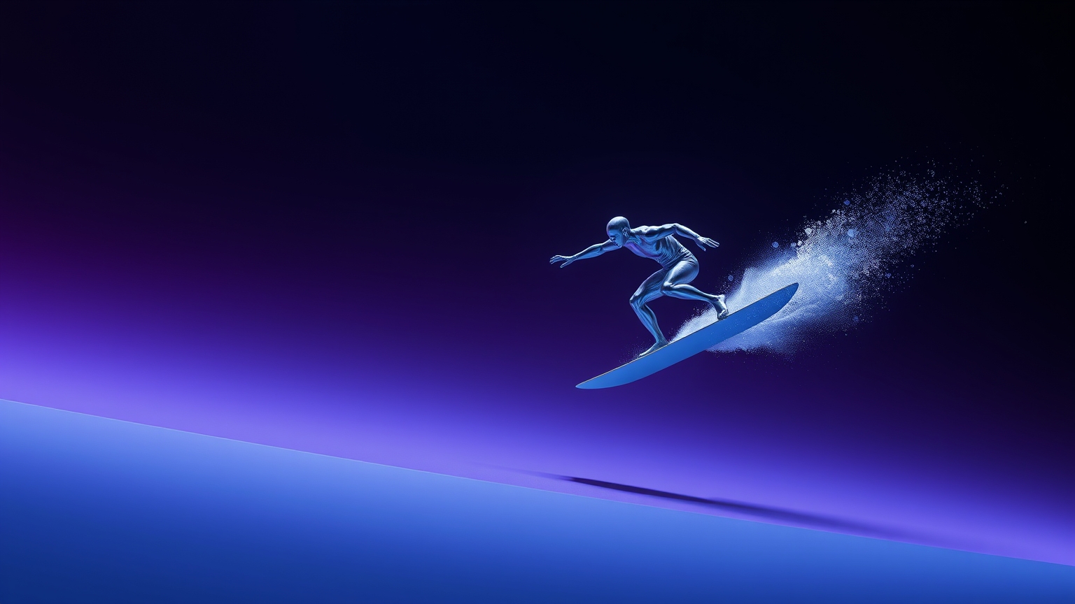Silver Surfer In Deep Dark Space Floating Marvel Movie — Free Mac or PC ...