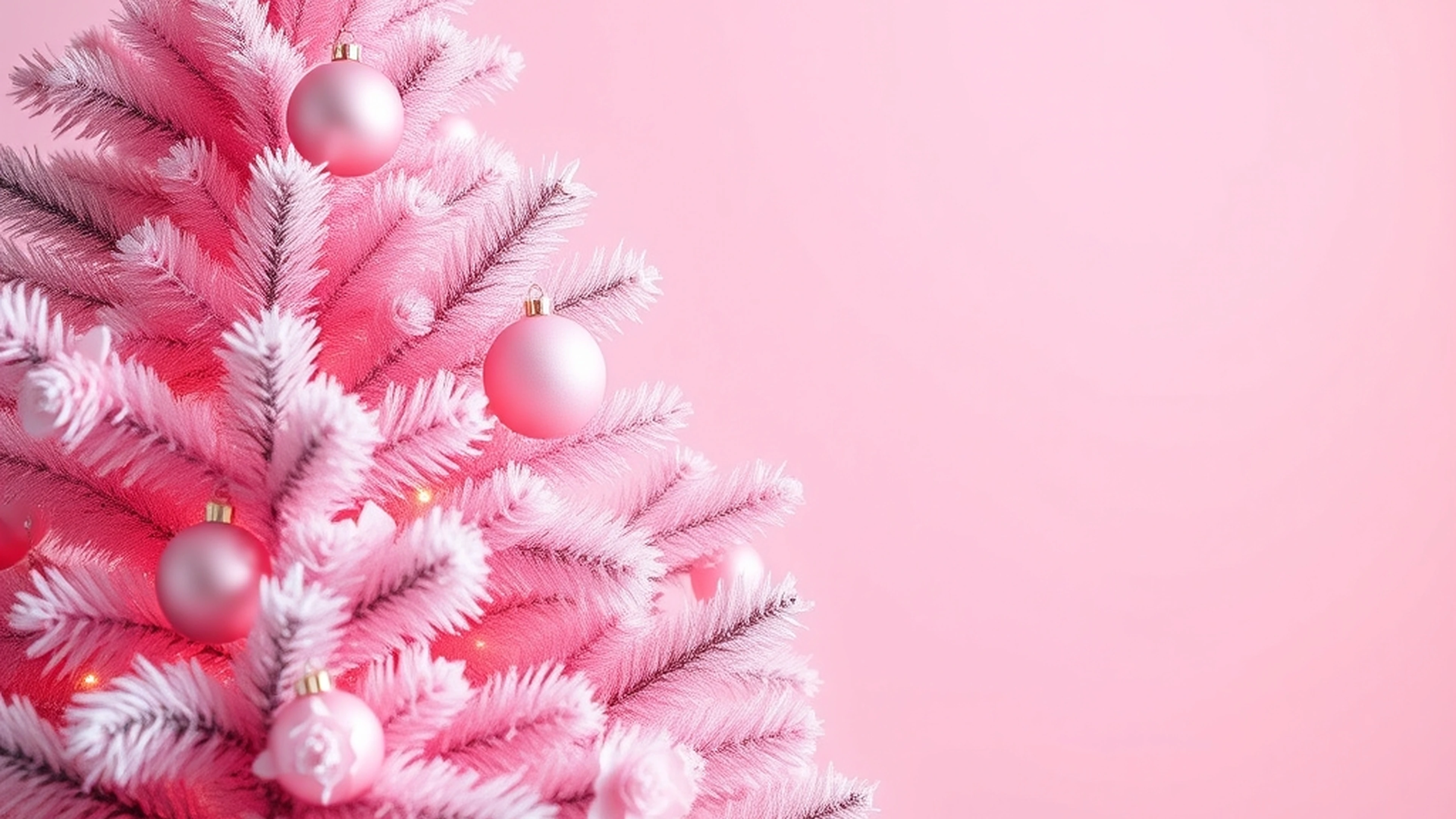 Soft Pastel Pink Preppy Christmas With A Realistic Pink Christmas Tree ...