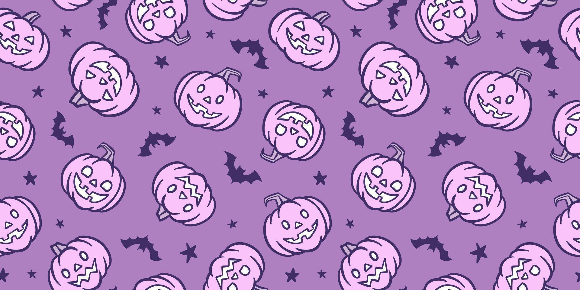 Purple Pumpkin Seamless Repeating Pattern Background Wide Horizontal ...